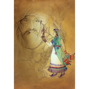 A. H. Rizvi, 15 x 22 inch, Watercolor on Paper, Figurative Painting-AC ...