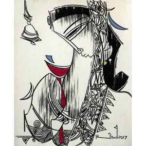 A. S. Rind, 11 x 13 Inch, Charcoal on Paper, Figurative Painting, AC ...