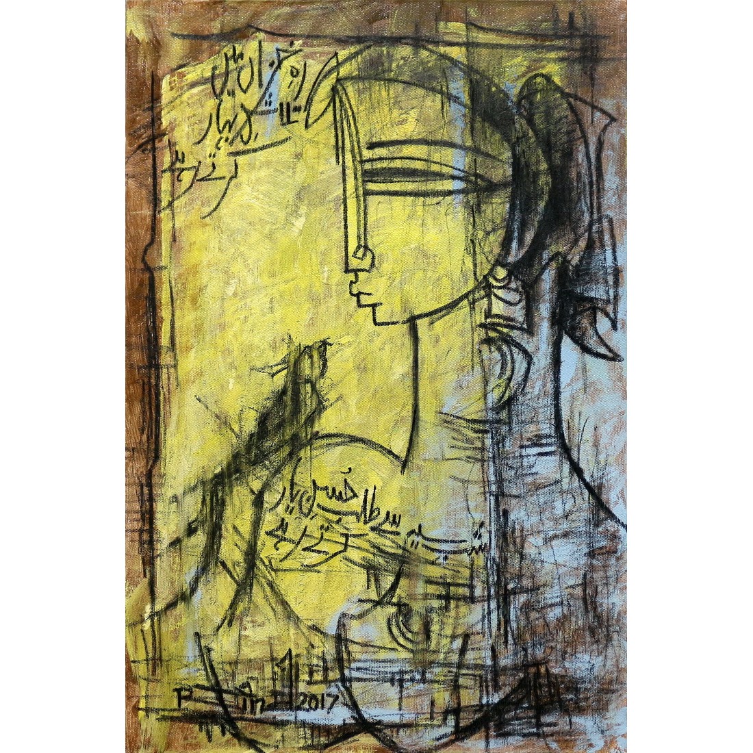 A. S. Rind, 11 x 15 Inch, Mixed Media on Canvas, Figurative Painting ...