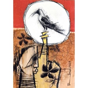 A. S. Rind, 14 x 19 Inch, Mixed Media On Paper, Figurative Painting, AC ...