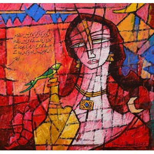 A. S. Rind, 24 x 24 Inch, Acrylic On Canvas, Figurative Painting, AC ...