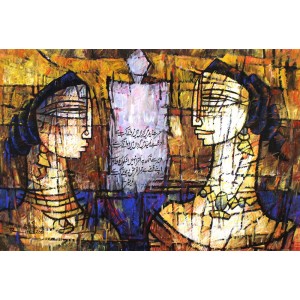 A. S. Rind, 24 x 36 Inch, Acrylic On Canvas, Figurative Painting, AC ...