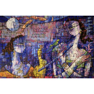 A. S. Rind, 24 x 36 Inch, Acrylic on Canvas, Figurative Painting, AC ...