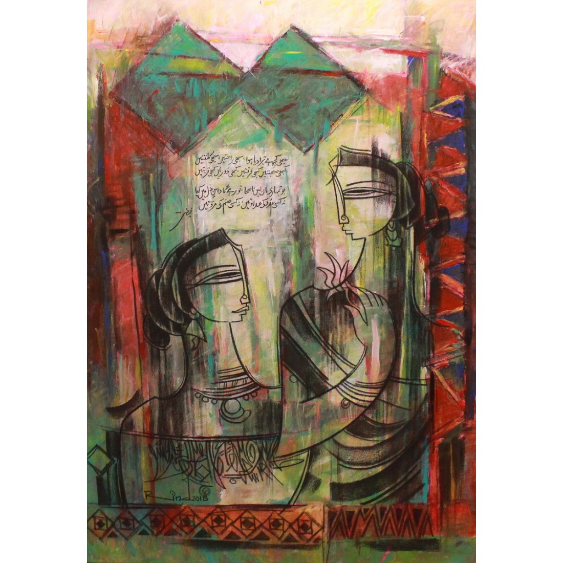 A. S. Rind, 24 x 36 Inch, Mixed Media On Canvas, Figurative Painting ...