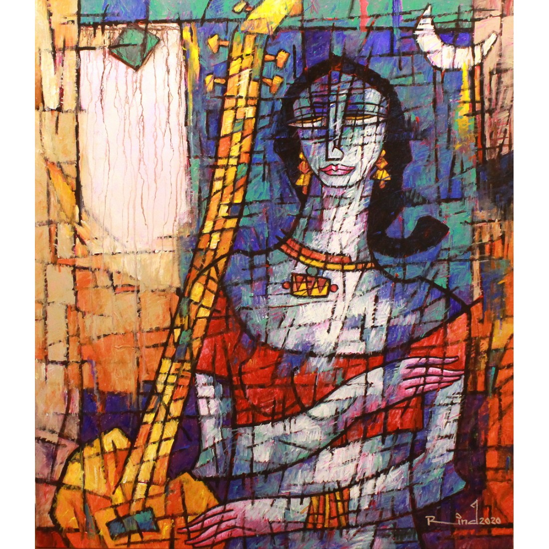 A. S. Rind, 30 x 36 Inch, Acrylic On Canvas, Figurative Painting, AC ...