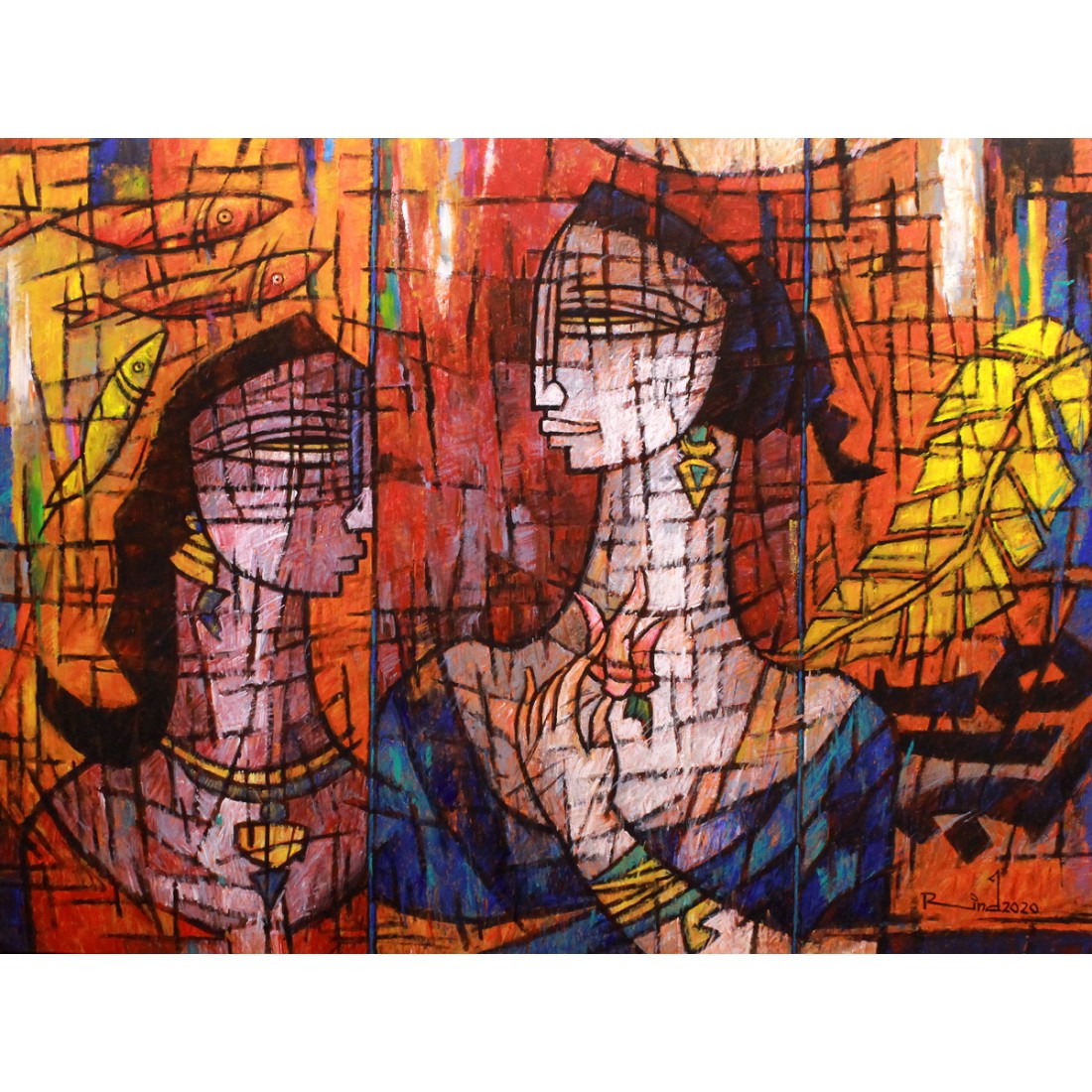 A. S. Rind, 36 x 48 Inch, Acrylic On Canvas, Figurative Painting, AC ...