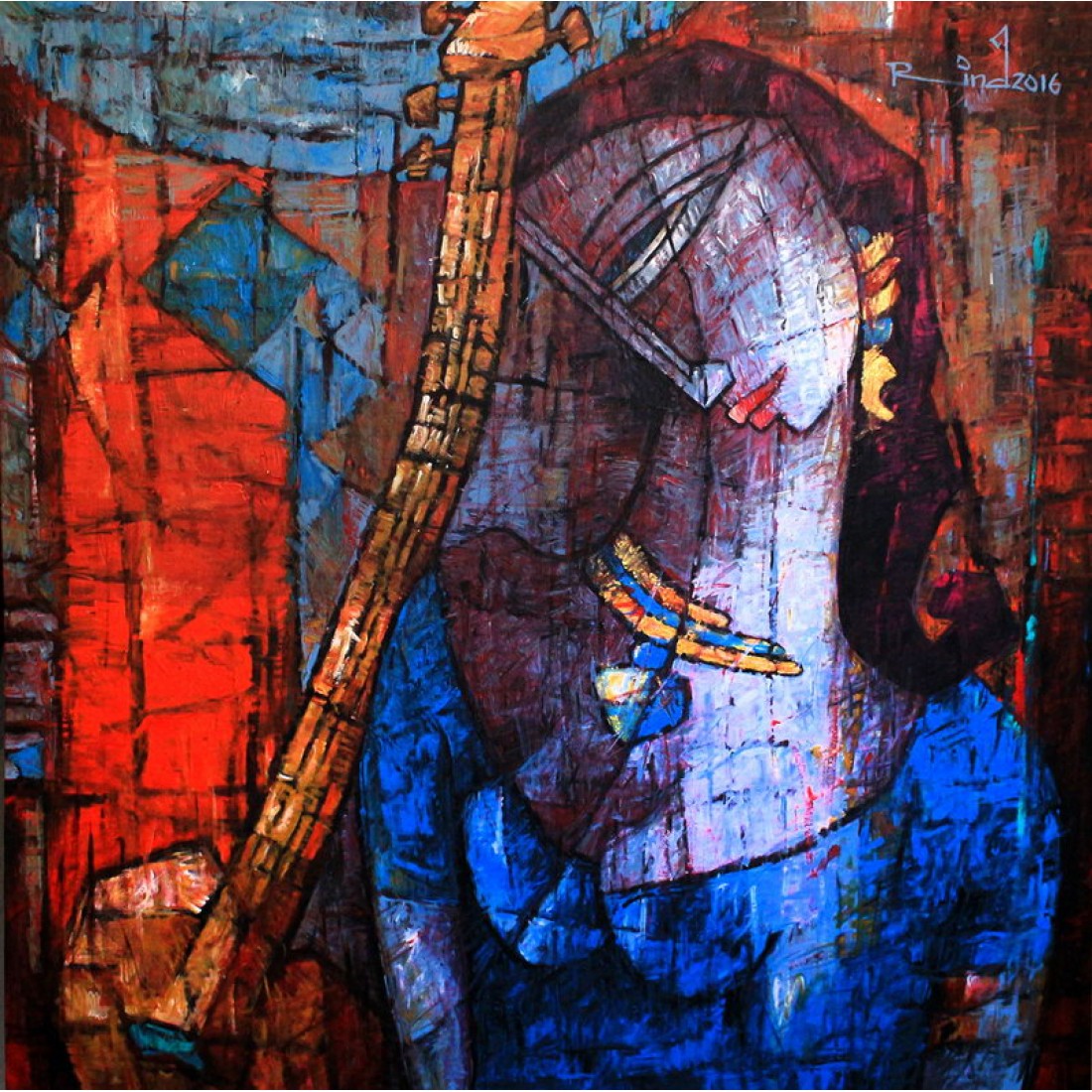 A. S. Rind, Untitled, 36 x 36 Inch, Acrylic on Canvas, Figurative ...