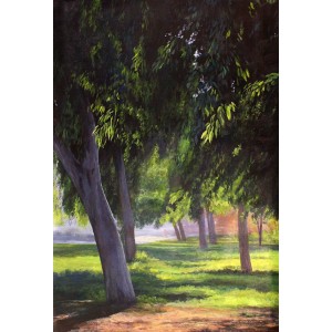 Abu Hanzla, 24 x 36 Inch, Oil on Canvas, Landscape Painting, AC-ABH-005
