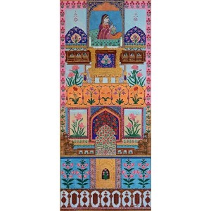 Aniqa Fatima, 10 x 24 Inch, Mixed Media on Paper, Miniature Paintings ...