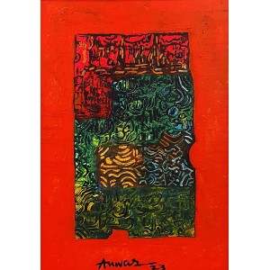 Anwar Maqsood, 24 x 36 Inch, Acrylic on Canvas, Calligraphy Painting ...