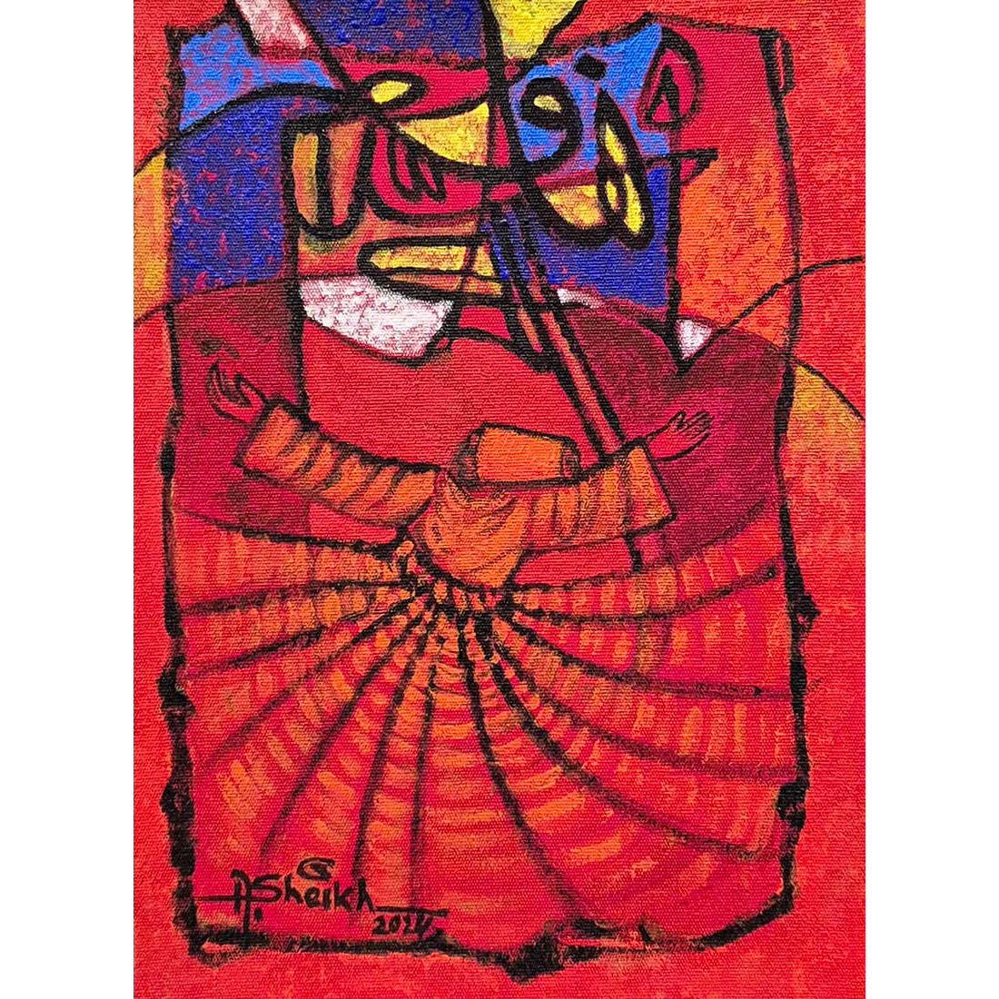 Anwer Sheikh, 10 x 14 Inch, Acrylic on Canvas, Calligraphy Painting, AC ...