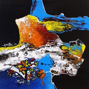Anwer Sheikh, 12 x 12 Inch, Oil on Canvas, Abstract Painting, AC-ANS-019
