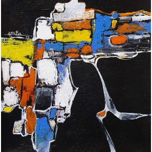 Anwer Sheikh, 12 x 12 Inch, Oil on Canvas, Abstract Painting, AC-ANS-020