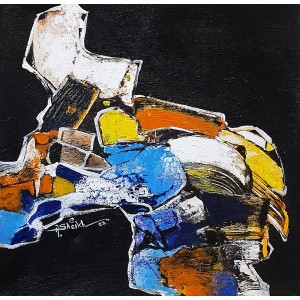 Anwer Sheikh, 12 x 12 Inch, Oil on Canvas, Abstract Painting, AC-ANS-023