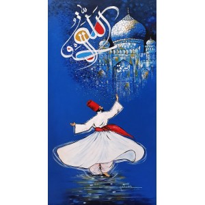 Anwer Sheikh, 18 x 36 Inch, Acrylic on Canvas, Calligraphy Painting, AC ...