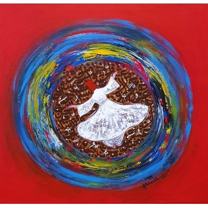 Anwer Sheikh, 24 x 24 Inch, Acrylic on Canvas, Calligraphy Painting, AC ...