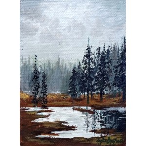 Ayla Bushra, 06 x 08 Inch, Acrylic on Paper, Cityscape Painting, AC ...