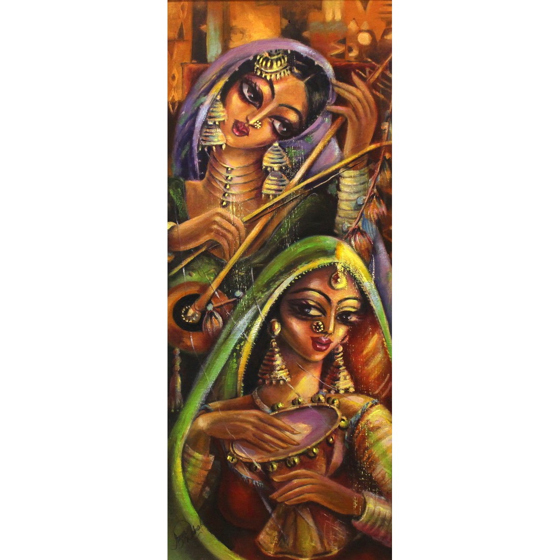 Azra Wahab, 12 x 30 Inch, Oil on Canvas, Figurative Painting,AC-AZW-011
