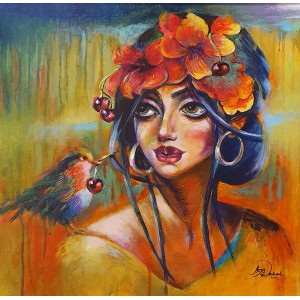 Azra Wahab, Intimacy, 18 x 18 Inch, Acrylic on Canvas, Figurative ...