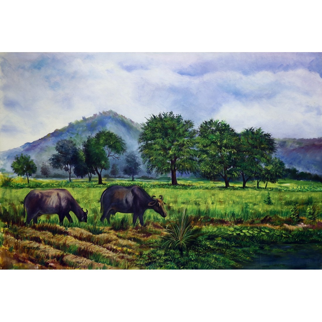 Fayyaz Ali, 24 x 36 Inch, Oil on Canvas , Landscape Painting, AC-FYA-002