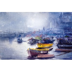 Hafsa Shaikh, 14 x 21 inch, Water Color On Paper, Landscape Painting ...