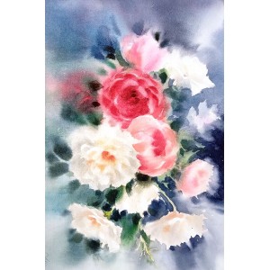 Hafsa Shaikh, 22 x 29 inch, Water Color On Paper, Floral Painting, AC ...