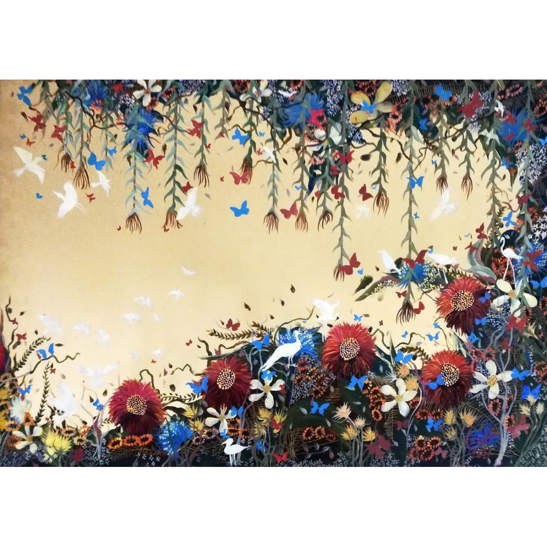 Humaira Hussain, Liberty 1, 27 x 39 Inch, Acrylic On Canvas, Floral ...