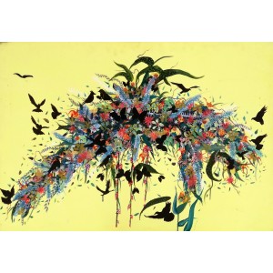 Humaira Hussain, Orenda, 27 x 39 Inch, Acrylic On Canvas, Floral ...