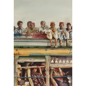 Ishfaq Ali, 14 x 21 Inch, Watercolor on Paper, Figurative Painting, AC ...