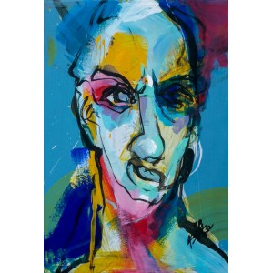 Khalid Khan-Kaay, 15 x 22 Inch, Acrylic on Paper, Figurative Painting ...