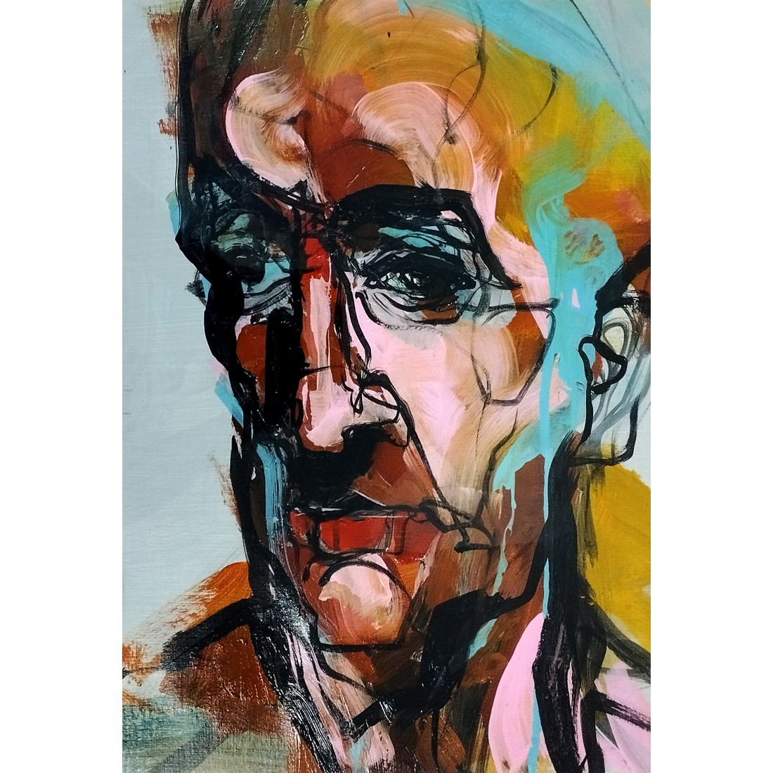 Khalid Khan-Kaay, 15 x 22 Inch, Acrylic on Paper, Figurative Painting ...