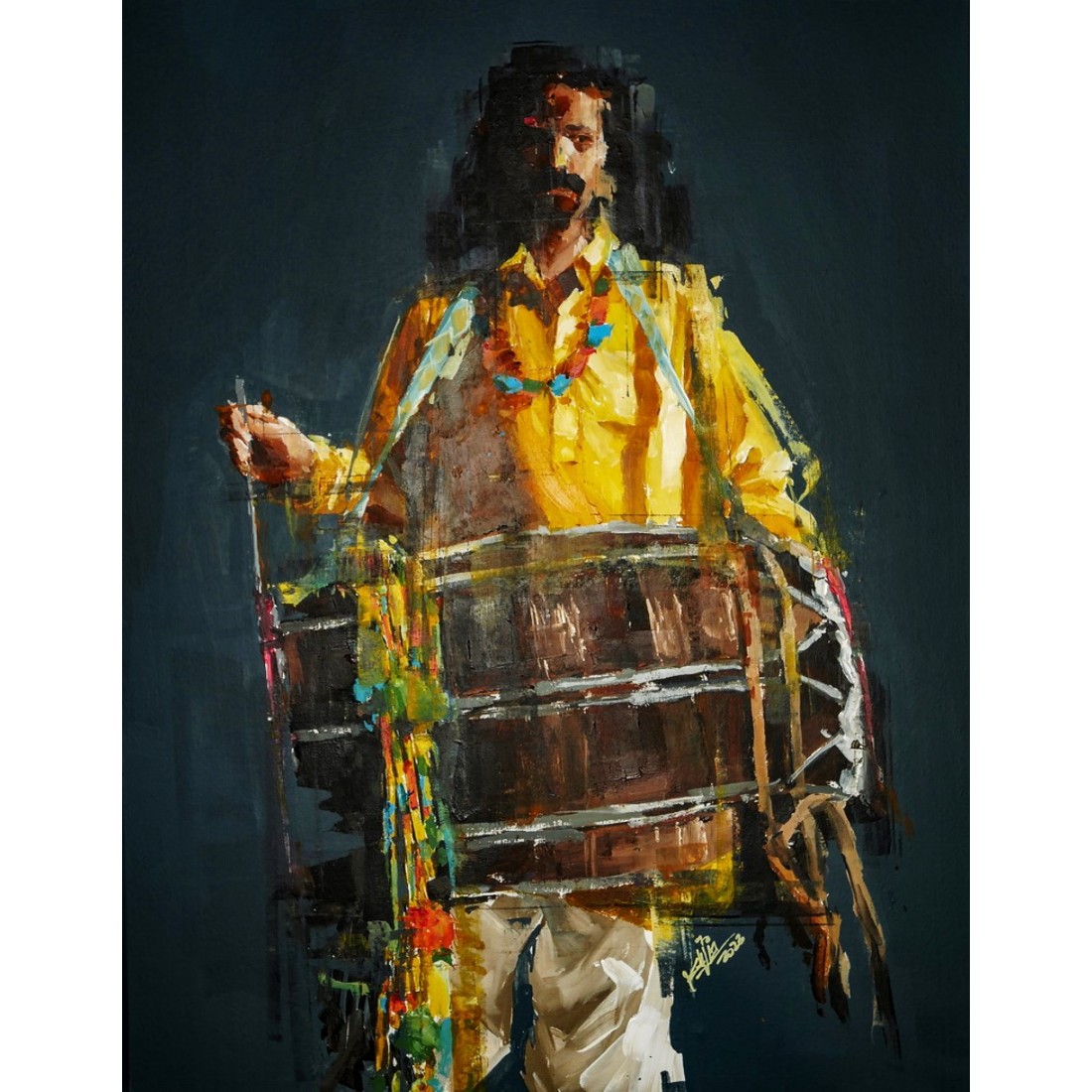 Khalid Khan-Kaay, Dhoolwala, 36 x 26 Inch, Acrylic on Canvas ...