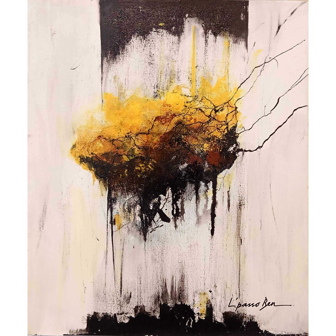 L'passo Benjamin, 16 x 20 Inch, Acrylic on Canvas, Abstract Paintings ...