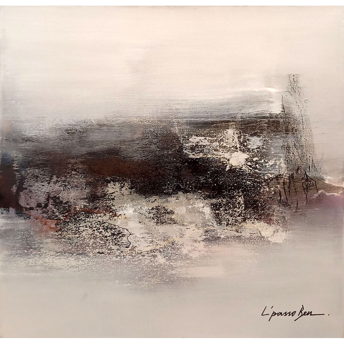L'passo Benjamin, 18 x 18 Inch, Acrylic on Canvas, Abstract Paintings ...