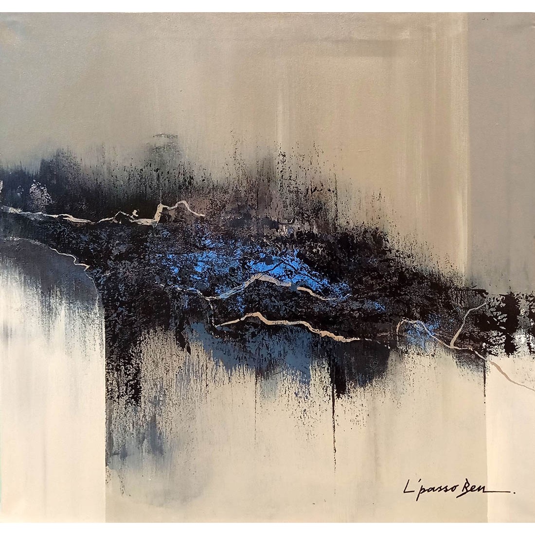 L'passo Benjamin, 20 x 20 Inch, Acrylic on Canvas, Abstract Paintings ...