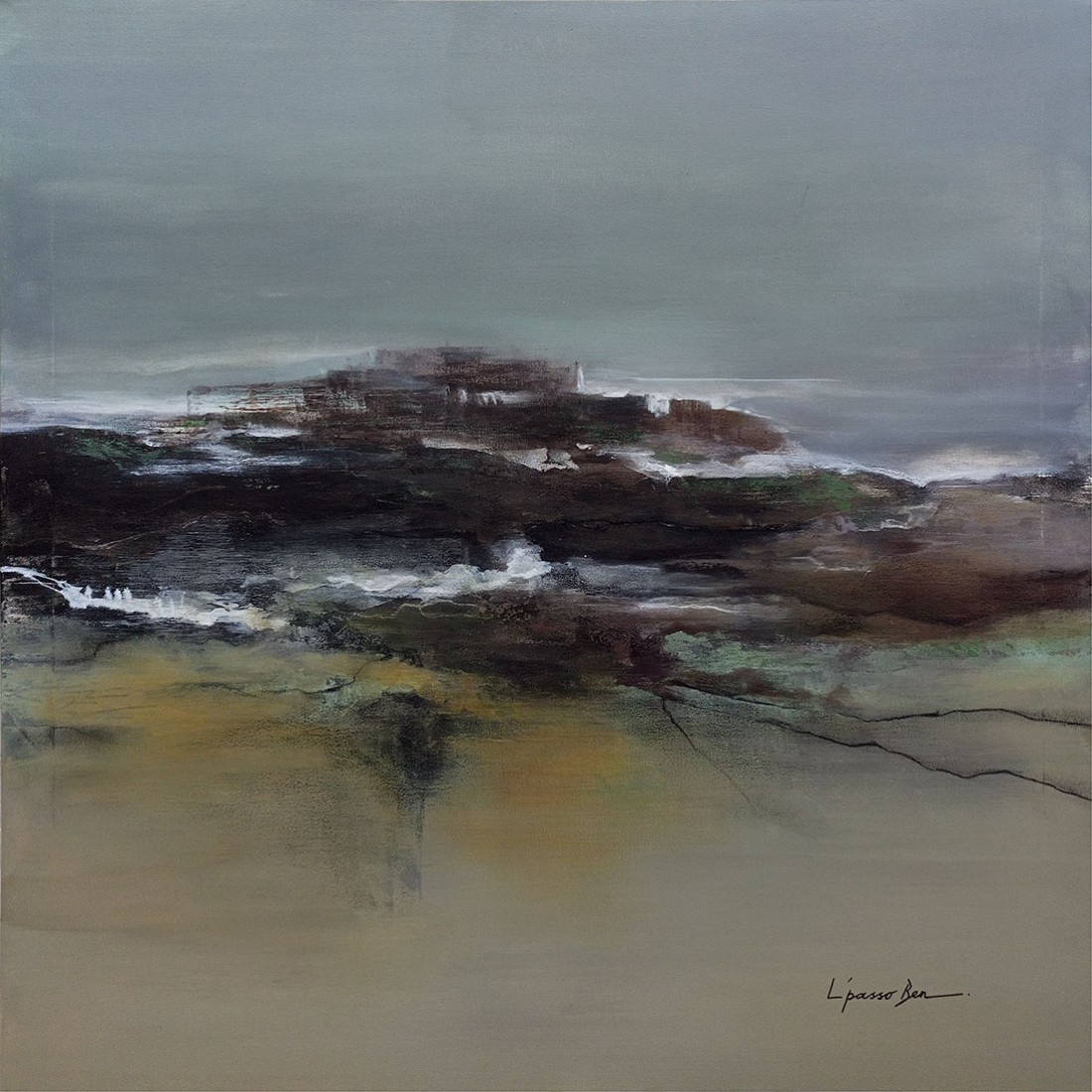 L'passo Benjamin, 42 x 42 Inch, Acrylic on Canvas, Abstract Paintings ...