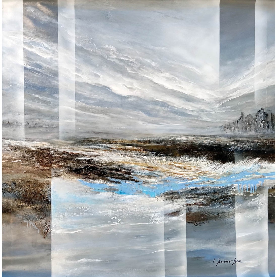 L'passo Benjamin, 42 x 48 Inch, Acrylic on Canvas, Abstract Paintings ...