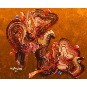 M. A. Bukhari, 30 x 36 Inch, Oil on Canvas, Calligraphy Painting, AC ...