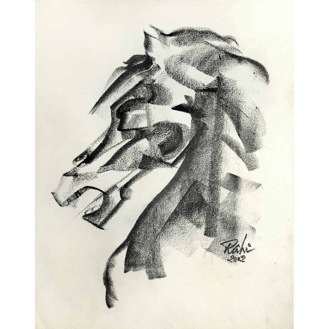 Mansoor Rahi, 10 x 12 Inch, Charcoal on Paper, Figurative Painting, AC ...