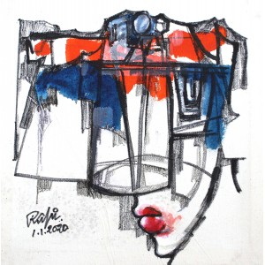 Mansoor Rahi, 12 x 12 Inch, Oil on Canvas, Figurative Painting, AC-MSR-096