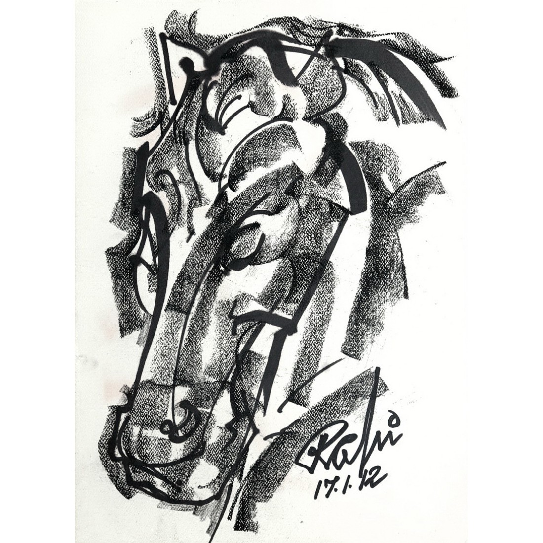 Mansoor Rahi, 12 x 16 Inch, Charcoal on Paper, Figurative Painting, AC ...