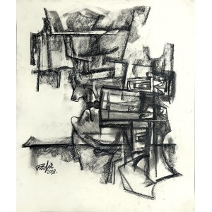 Mansoor Rahi, 14 x 17 Inch, Charcoal on Paper, Figurative Painting, AC ...