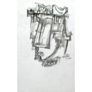 Mansoor Rahi, 14 x 21 Inch, Charcoal on Paper, Figurative Painting, AC ...