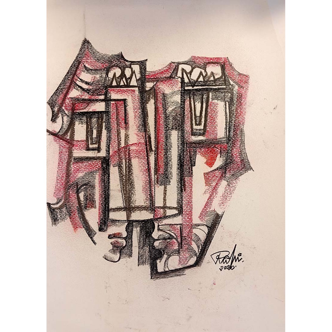 Mansoor Rahi, 14 x 21 Inch, Charcoal on Paper, Figurative Painting, AC ...