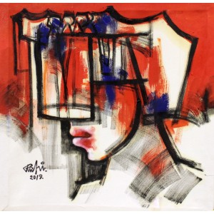 Mansoor Rahi, 18 x 18 Inch, Oil on Canvas, Figurative Painting, AC-MSR-063