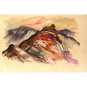 Mansoor Rahi, 20 x 30 Inch, Oil on Canvas, Abstract Painting, AC-MSR-145