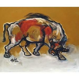 Mansoor Rahi, 22 x 27 Inch, Oil on Canvas, Figurative Painting, AC-MSR-141