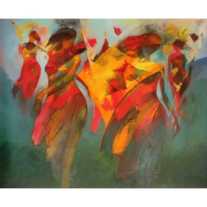 Maqbool Ahmed, 30 x 36 inch, Oil on Canvas, Figurative Painting, AC-MA-017