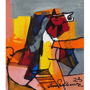 Mashkoor Raza, 12 x 14 Inch, Oil on Canvas, Horse Painting, AC-MR-666