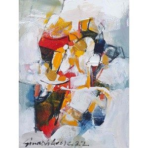 Mashkoor Raza, 12 x 16 Inch, Oil on Canvas, Abstract Painting, AC-MR-552